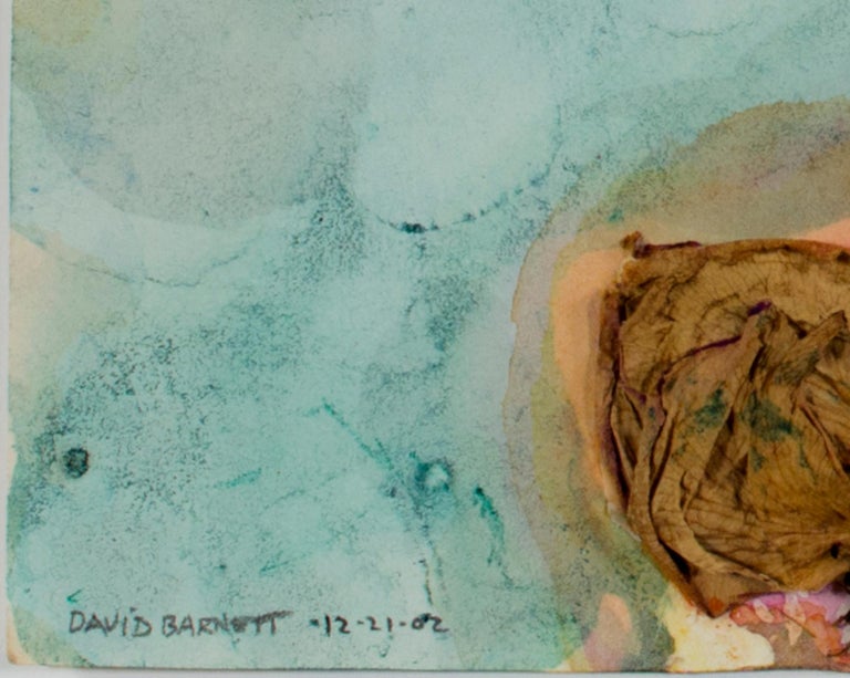 David Barnett - "Sky Flower, " Original Watercolor and Dried Rose Mixed ...