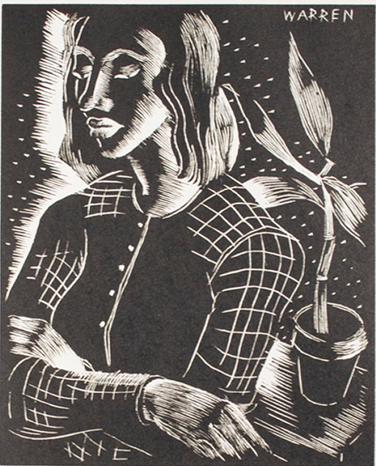 Barbara K. Warren Weisman - "Portrait of a Girl," Wood Engraving signed ...