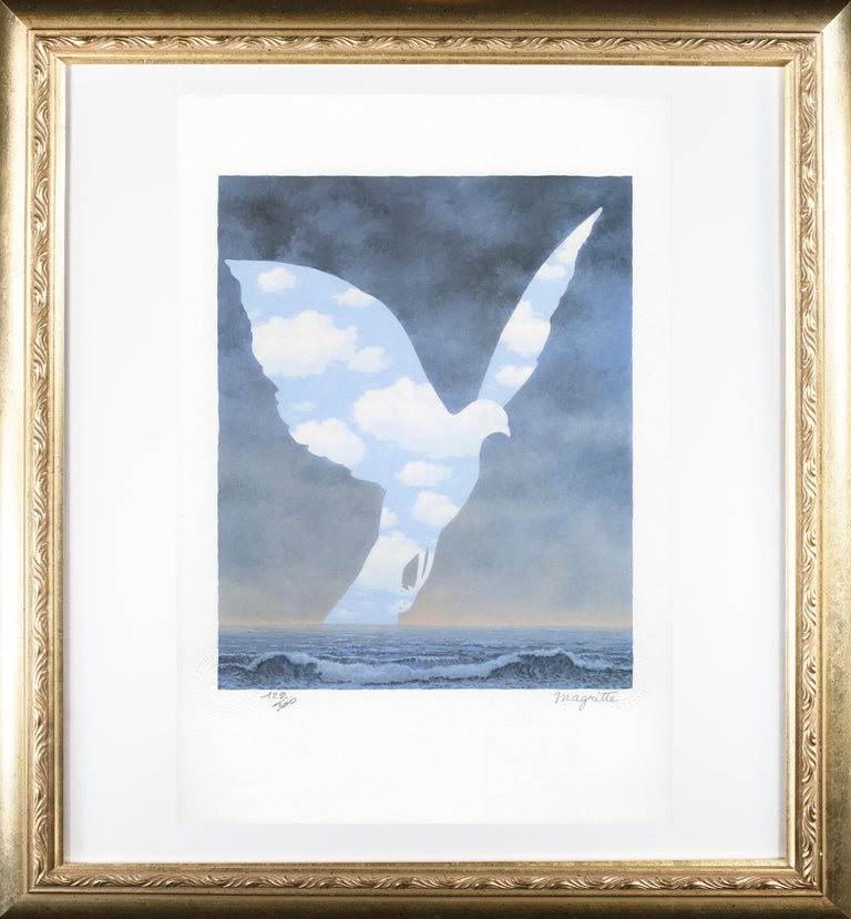 René Magritte - "L'Entree en scene (The Emergence)," Color Lithograph ...