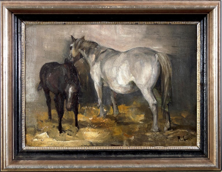 Richard Lorenz - 'Two Horses, and Landscape' original oil painting by ...