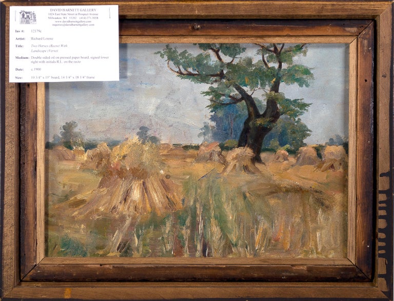 Richard Lorenz - 'Two Horses, and Landscape' original oil painting by ...