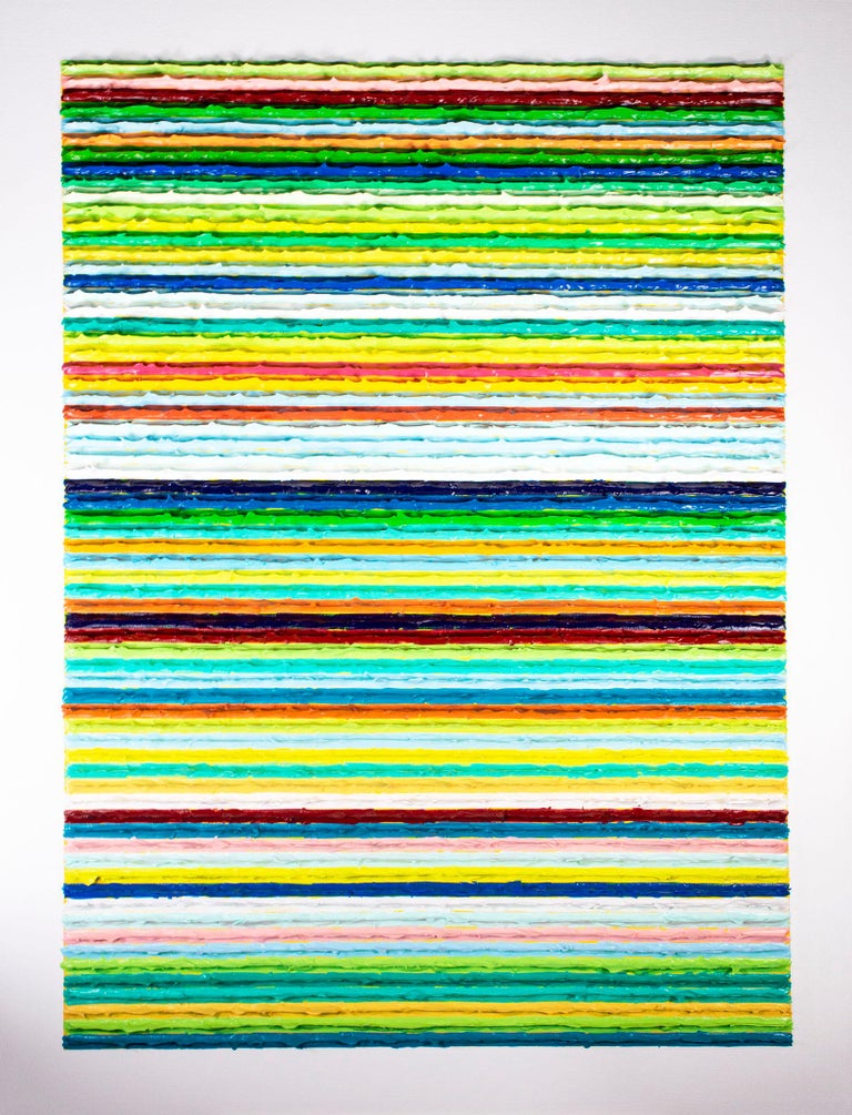 Daniel Klewer - 'Papaya Powder Blue,' original acrylic painting signed ...