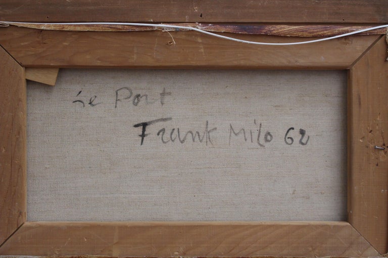 Frank Milo - 'Le Port' by Frank Milo, Mid-Century Seascape Oil Painting ...