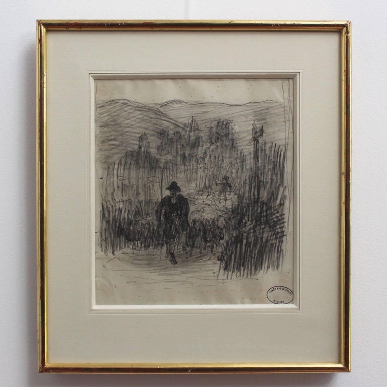 Gaêtan Dumas - Gaêtan Dumas, 'Study of Mountain Shepherds', Pencil and ...
