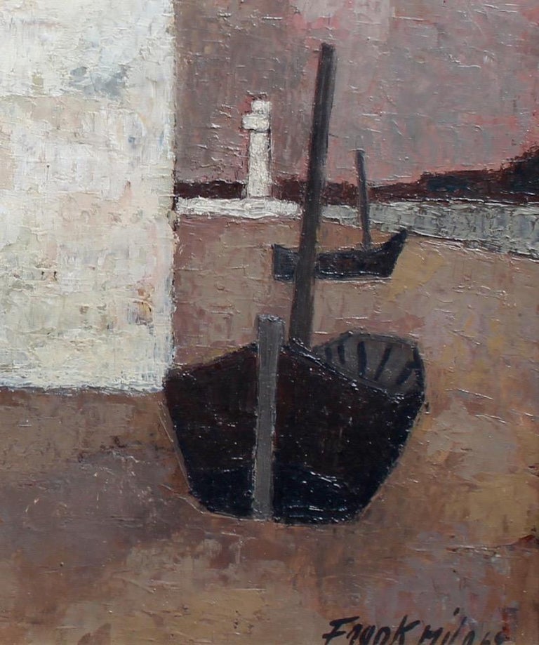 Frank Milo - 'Le Port' by Frank Milo, Mid-Century Seascape Oil Painting ...