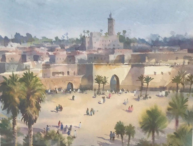 Trevor Waugh - Trevor Waugh, Walls of Marrakech, Original Framed ...