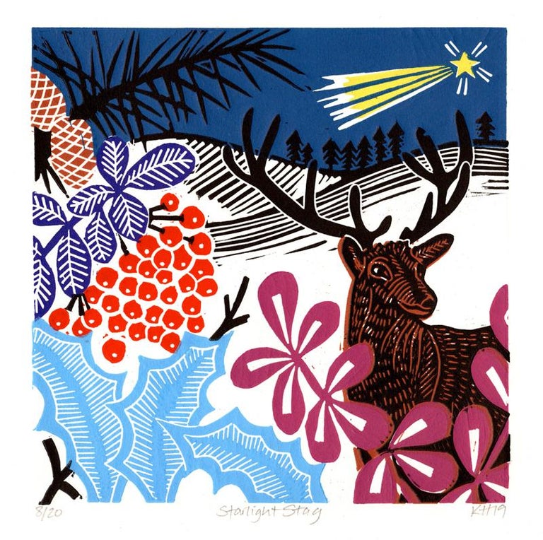 Kate Heiss - ''Starlight Stag'' by Kate Heiss, Winter, Starlight ...