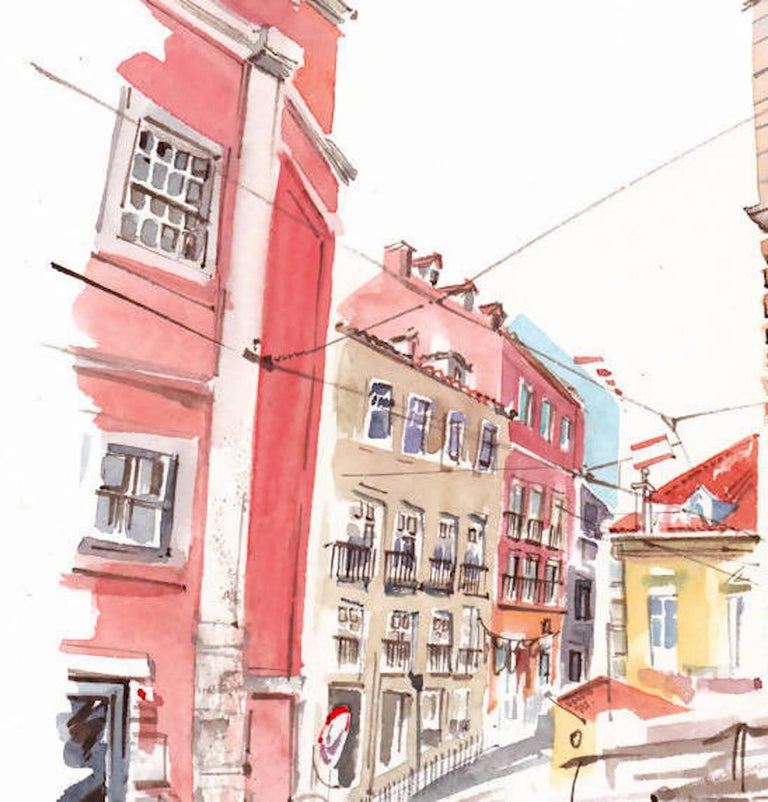 Gary Wing - Gary Wing, Lisbon Street, Original Architectural Painting ...
