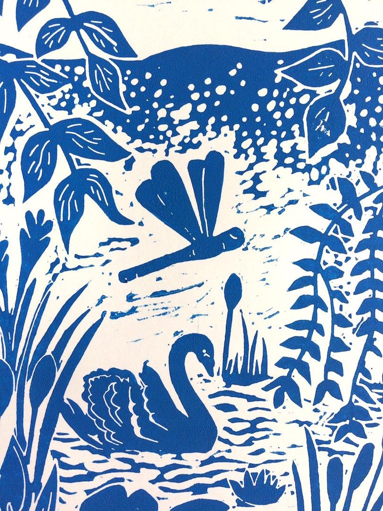 Joanna Padfield - Joanna Hadfield, Swan, Limited Edition Linocut Print ...