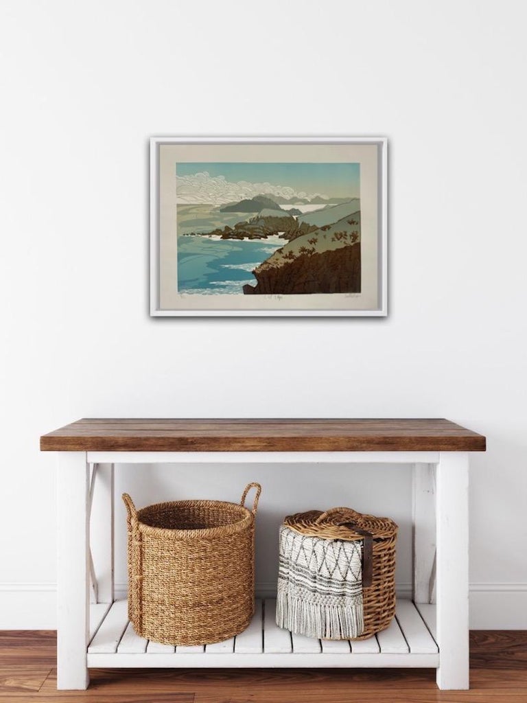 Ian Phillips - Ian Phillips, Cliff Edge, Limited Edition Linocut Print ...
