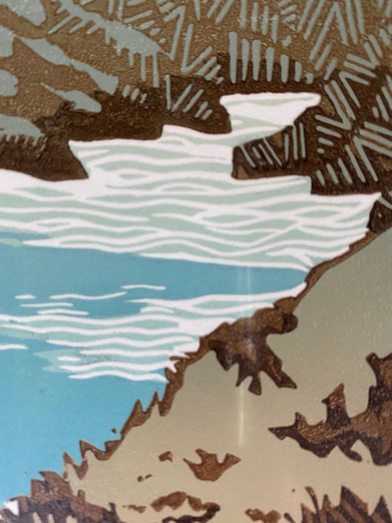 Ian Phillips - Ian Phillips, Cliff Edge, Limited Edition Linocut Print ...