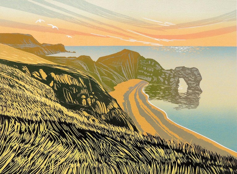 Rob Barnes - Rob Barnes, Durdle Door, Limited Edition Linocut Print ...