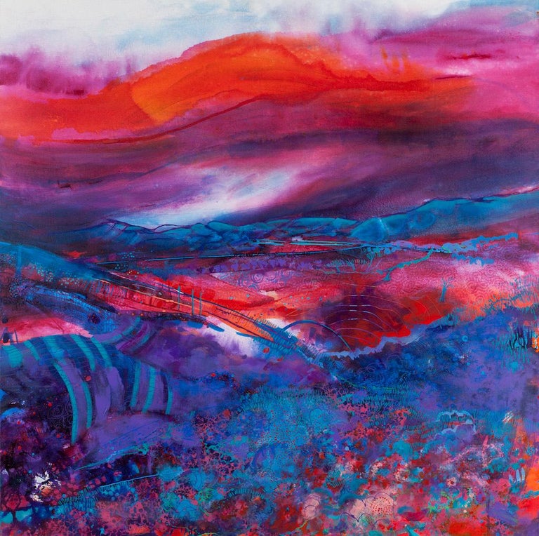 Jan Gardner - Jan Gardner, Magenta Land, Original Painting, Abstract ...