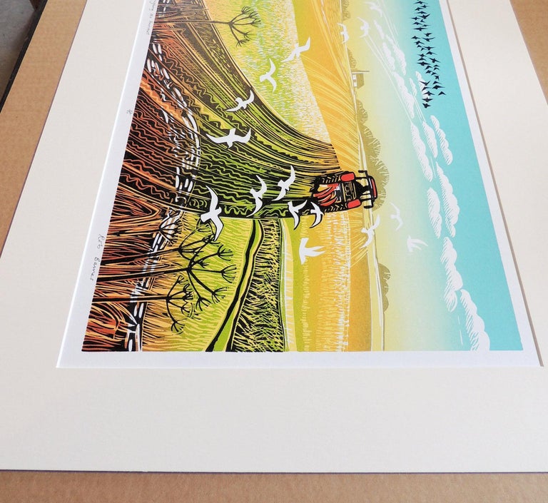 Rob Barnes - Rob Barnes, Ploughing the Furrows, Limited Edition Linocut ...