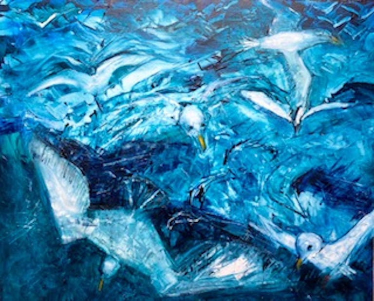 Henrietta Caledon - Henrietta Caledon, Seagulls, Original Oil Painting ...
