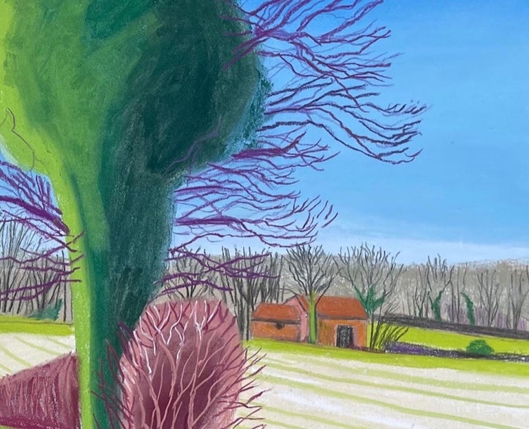 Cornelia Fitzroy - Heckingham, Towards the Barns David Hockney Style ...