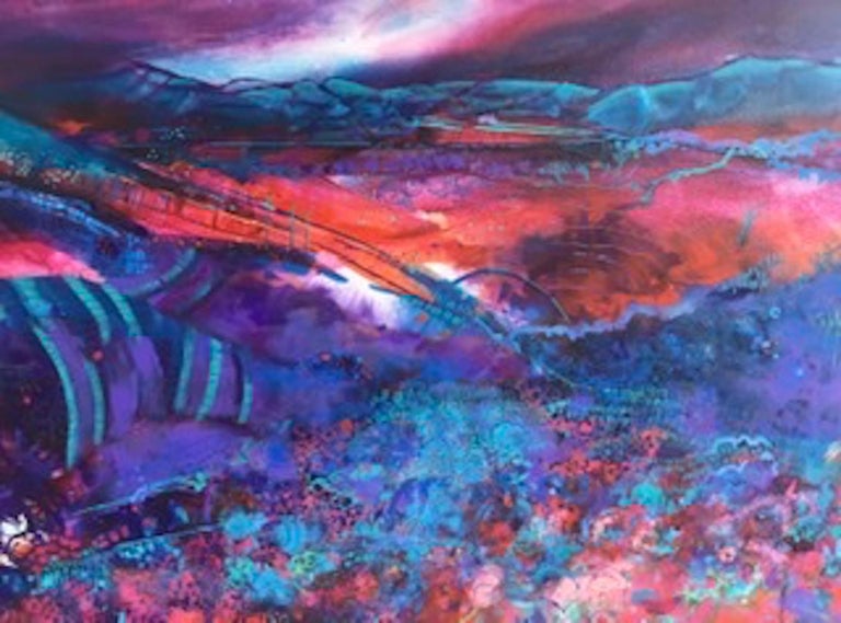 Jan Gardner - Jan Gardner, Magenta Land, Original Painting, Abstract ...