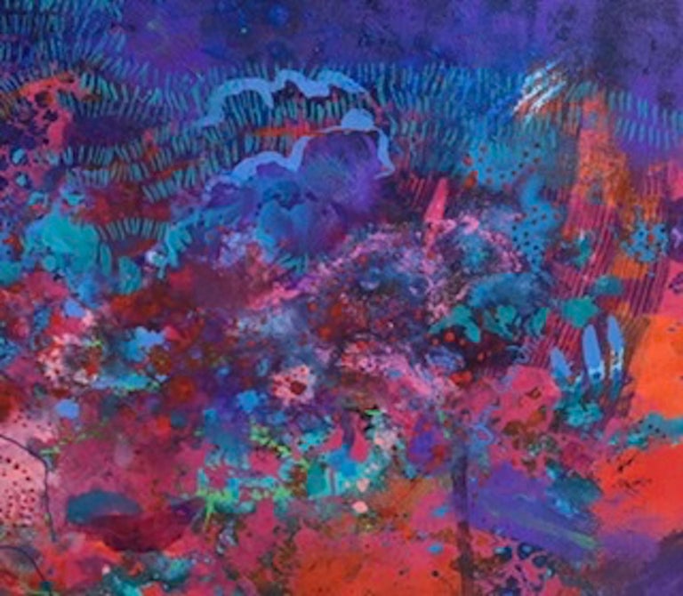 Jan Gardner - Jan Gardner, Magenta Land, Original Painting, Abstract ...