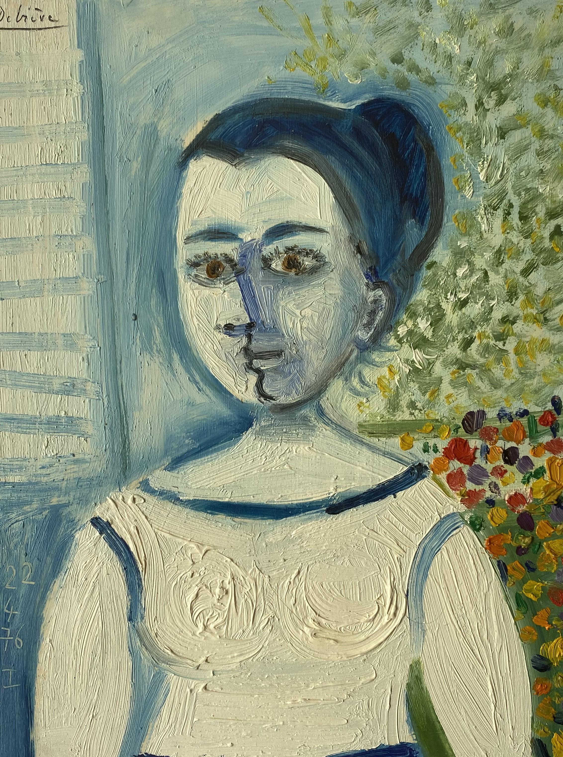 Raymond Debieve - Babette by Raymond Debieve, French Cubist Portrait on ...