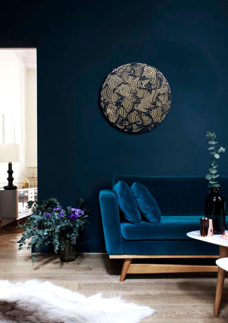 Tim Nikiforuk - Sabine - textured contemporary painting, colorful, gold ...