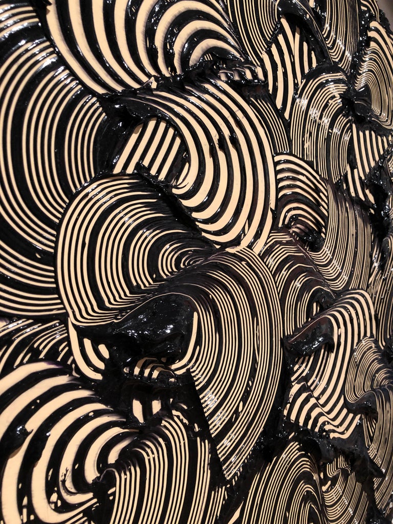 Tim Nikiforuk - Sabine - textured contemporary painting, colorful, gold ...