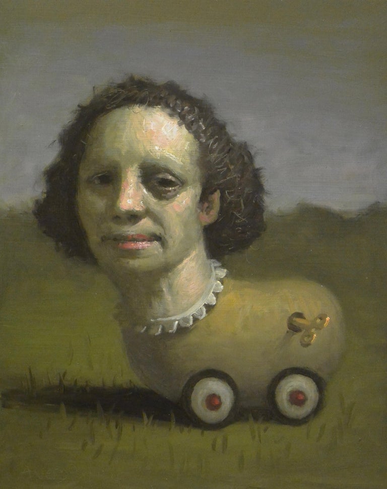 Avery Palmer - Woman in Yellow, Avery Palmer, Oil painting, pop surreal ...