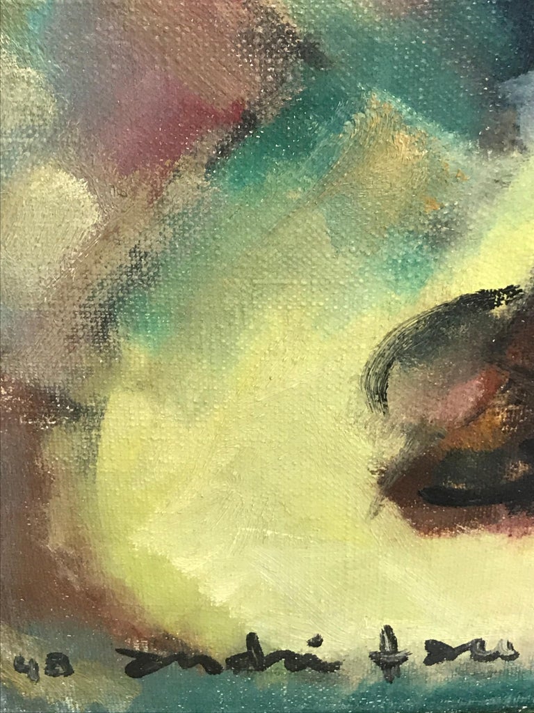 André FAU - Oil on canvas by André FAU "Le clown musicien 1948" For ...