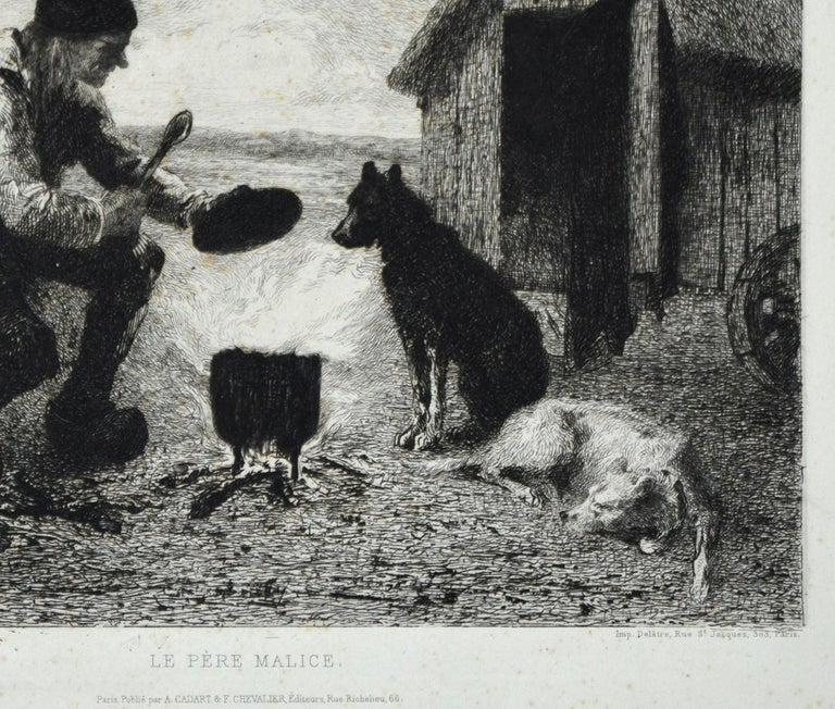 Jules Jacques Veyrassat - Le Père Malice - Original Etching by J.J ...