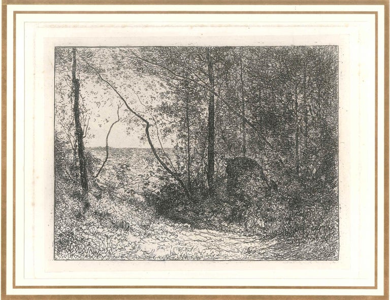 Jean Achard - In the Wood - Original Etching by Jean Achard - 1850s at ...