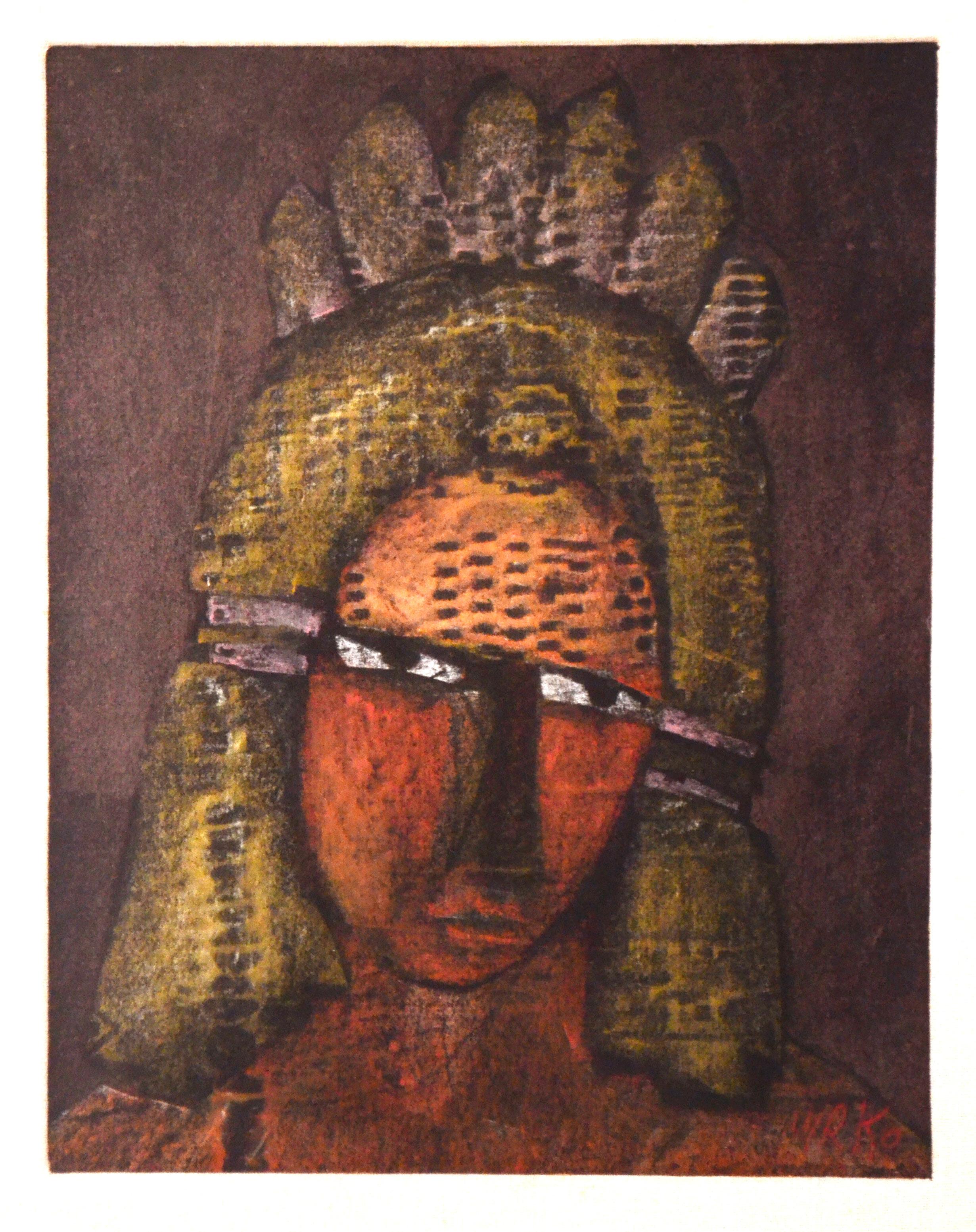 Mirko Basaldella - Untitled - Original Waxy Pastel on Canvased ...