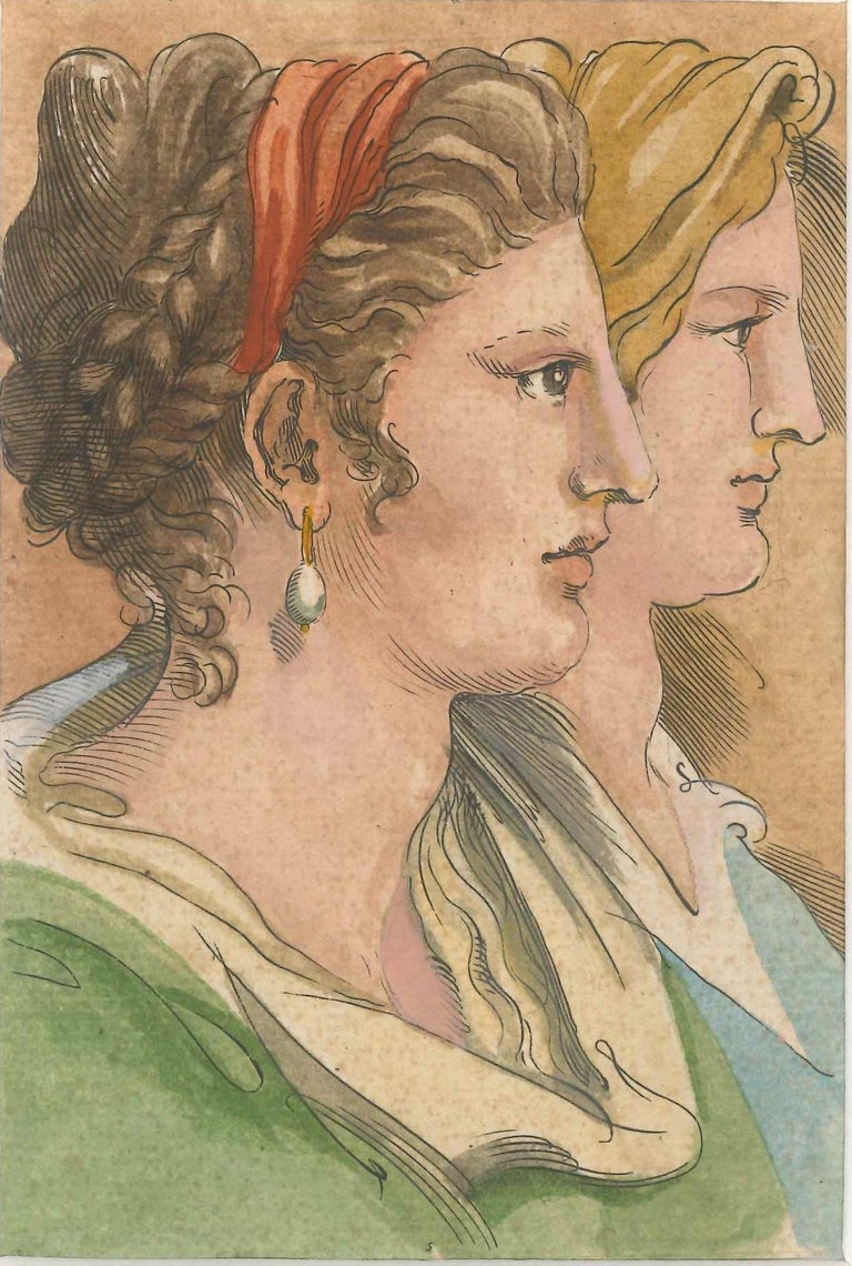 Unknown - Women Profiles - Original China Ink and Watercolour For Sale ...