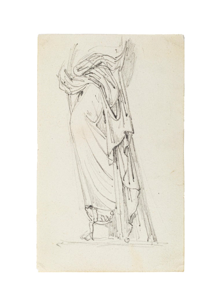 Augustin-Alexandre Dumont - Veiled Woman - Original Pencil Drawing ...