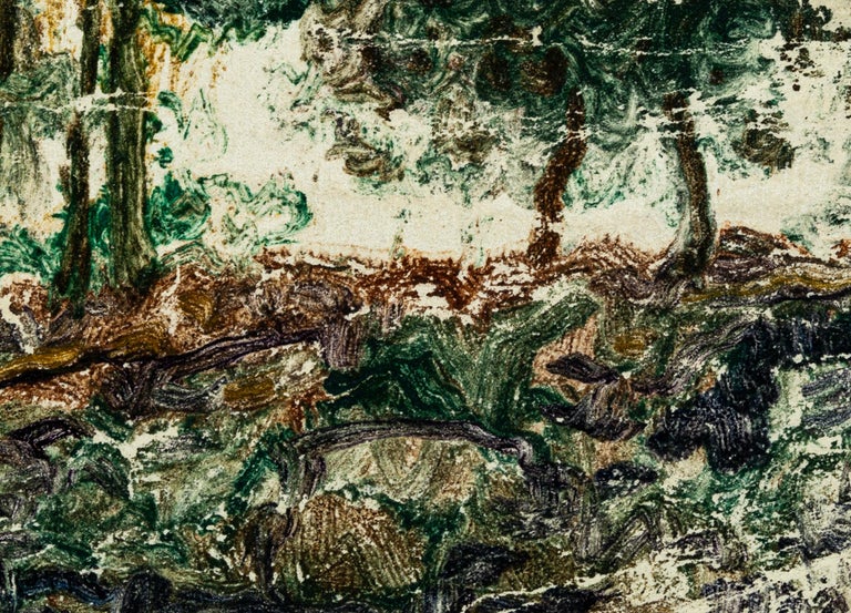 Léon Barotte - Le Bois - Original Tempera by Léon Barotte - Early 20th ...