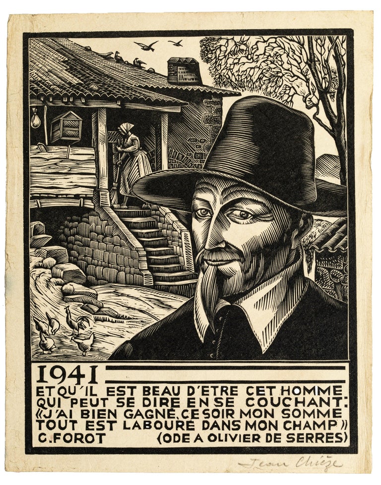 Jean Chieze - 1941 - Original Woodcut Prints by Jean Chieze - Mid 20th ...