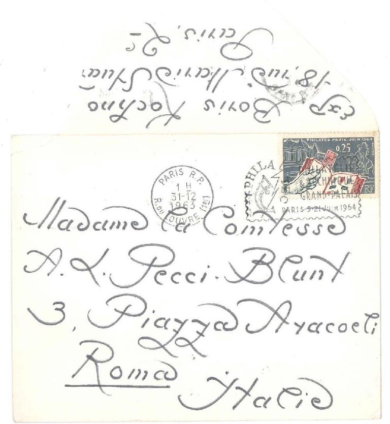 Boris Kochno - Letter of Greetings with Original Drawings - 1964 For ...