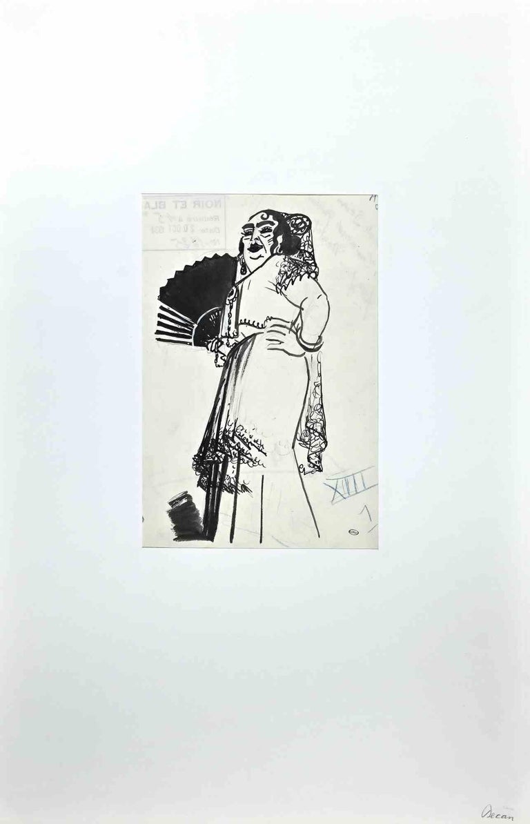 Unknown - Grotesque Portrait - Original Drawing - Early 20th century ...