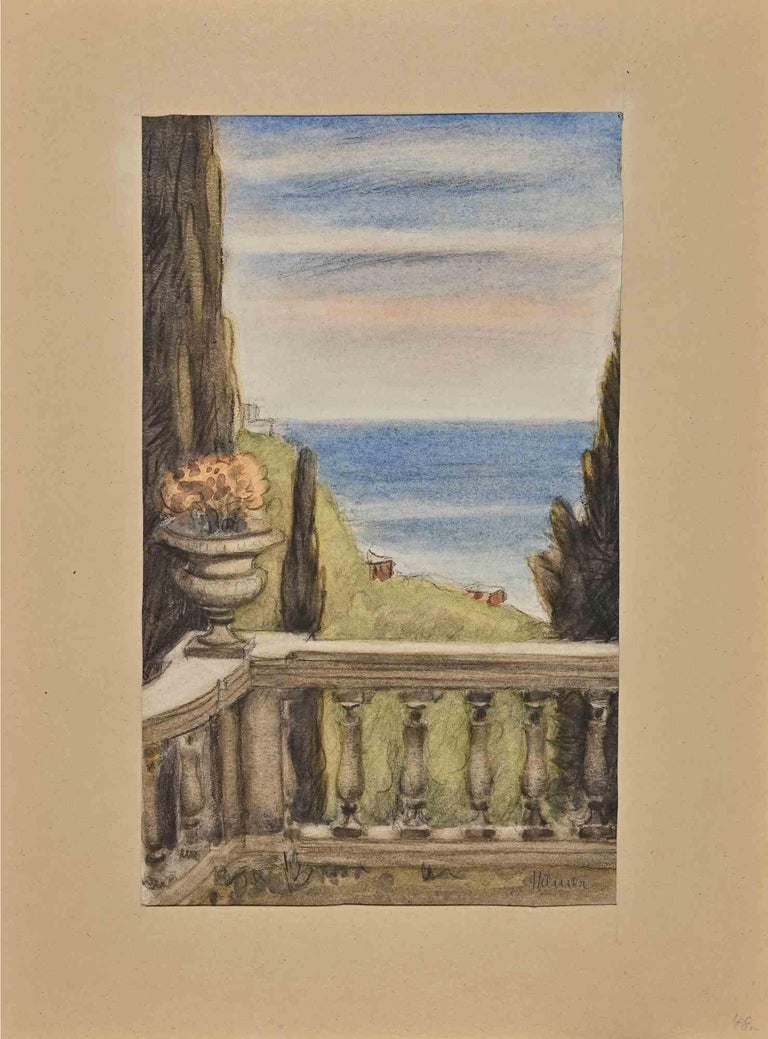 Charlotte Hilmer - Seascape - Drawing by Charlotte Hilmer - Early 20th ...