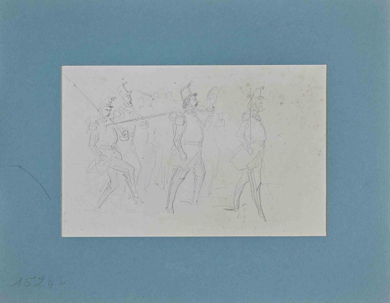 Victor Adam - Soldiers - Original Drawing in Pencil by Victor Adam ...