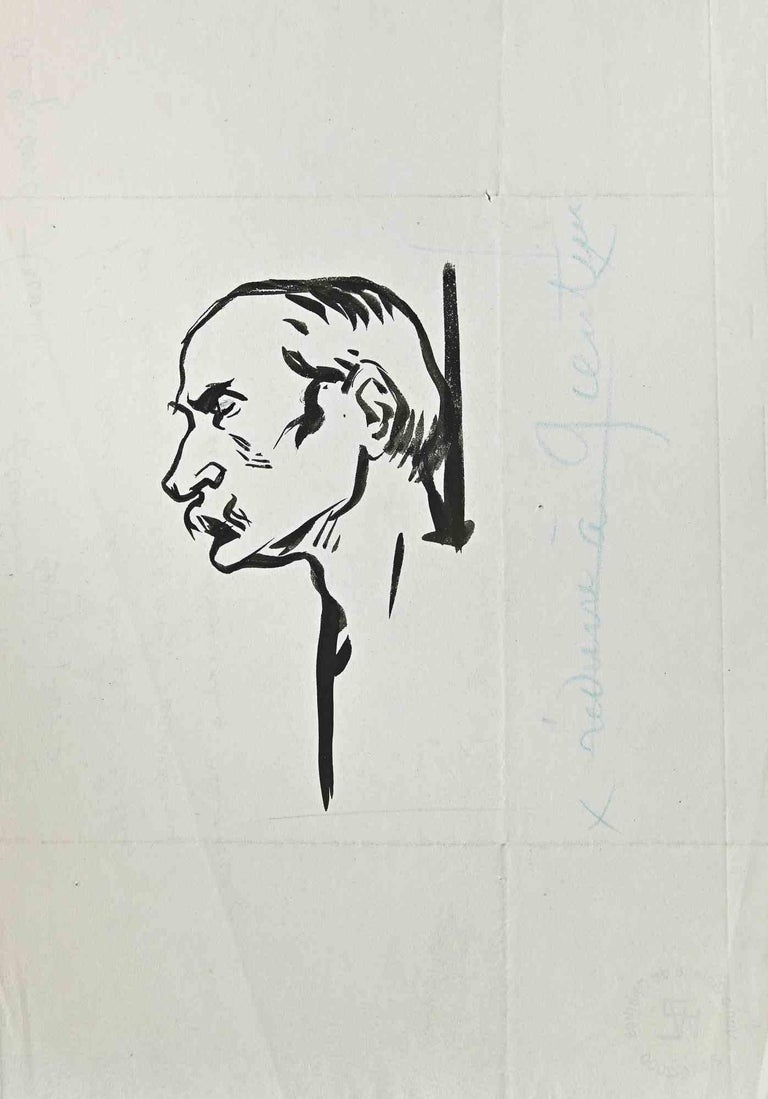 Hermann Paul - Portrait - China Ink Drawing by Hermann Paul - Early ...
