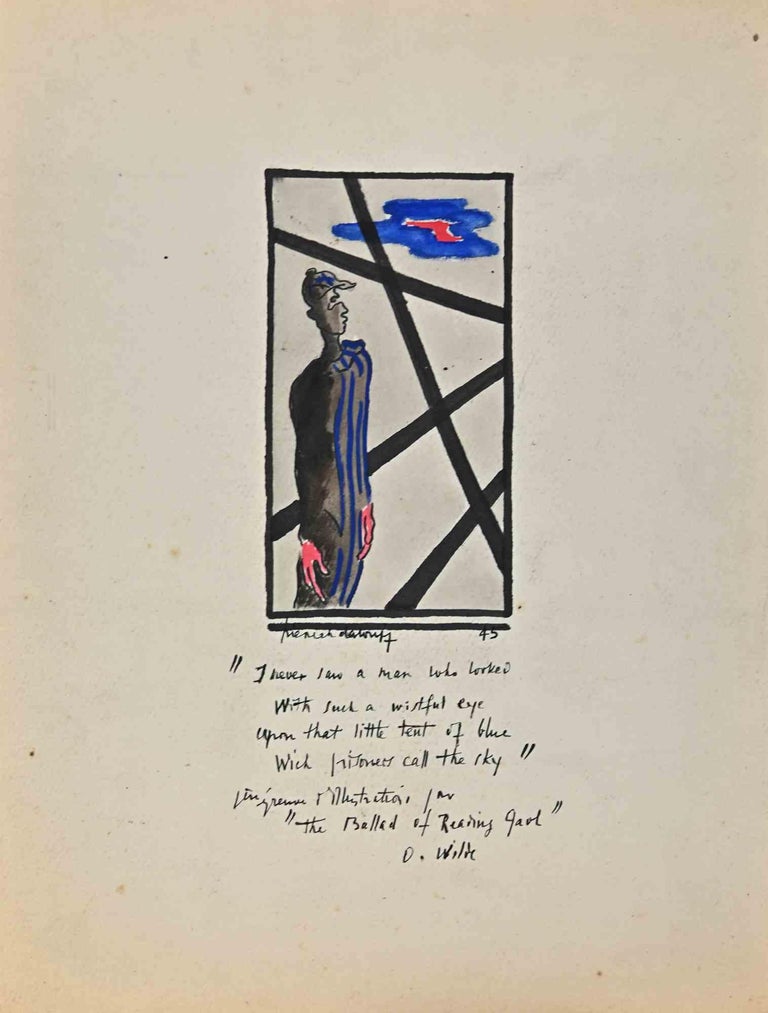 Unknown - Figure - original drawing on paper - Mid-20th Century For ...