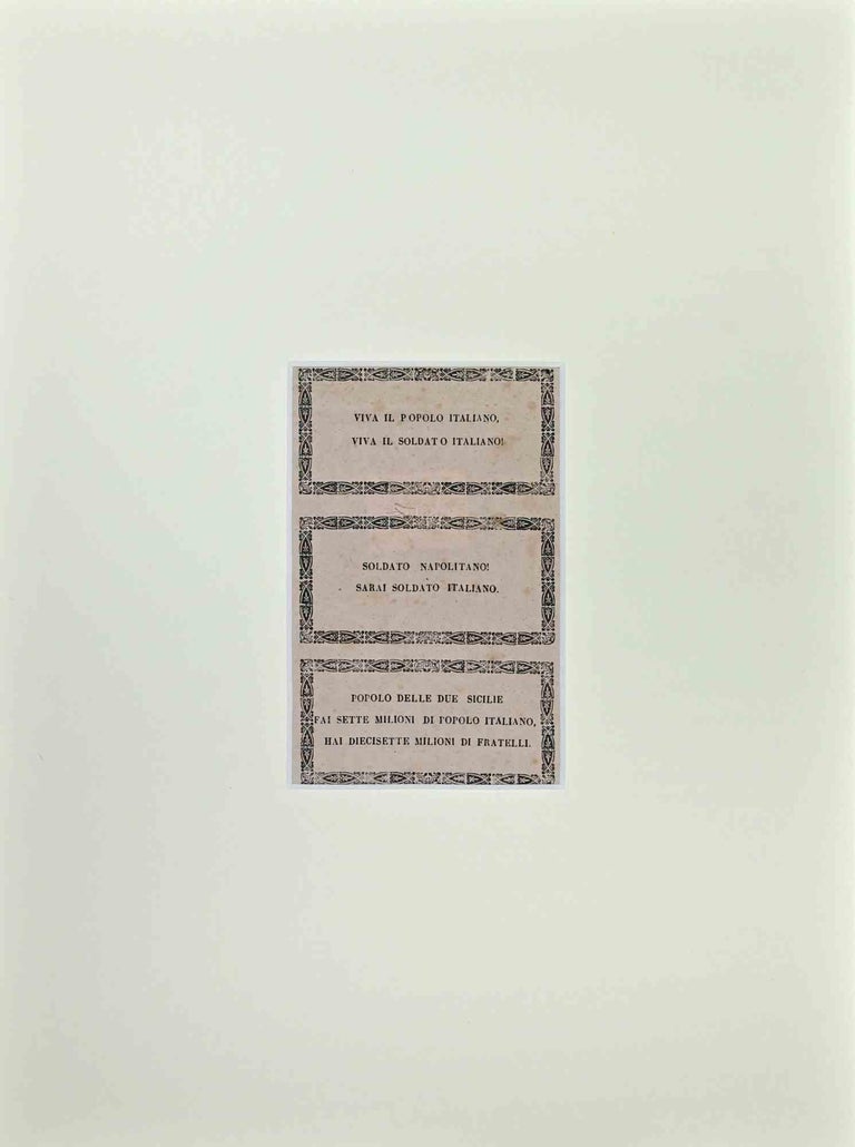 Unknown - Ancient Flyer "mazziniano" -Document of Italian" Risorgimento ...