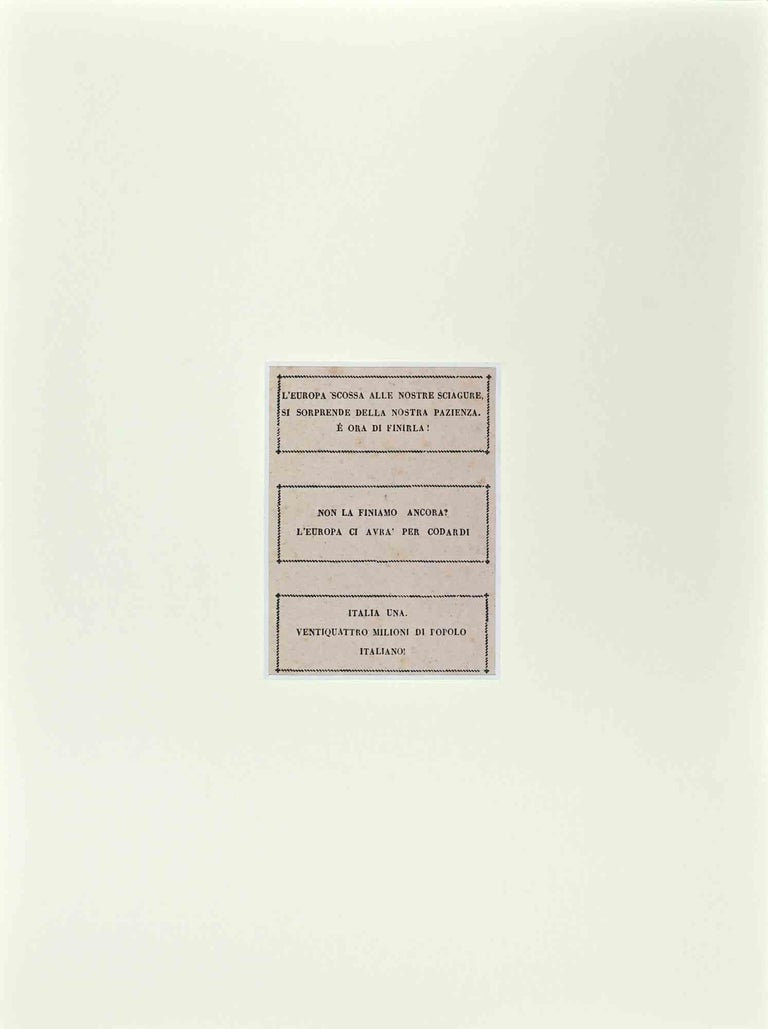 Unknown - Ancient Flyer "Mazziniano" - Original document of Italian ...