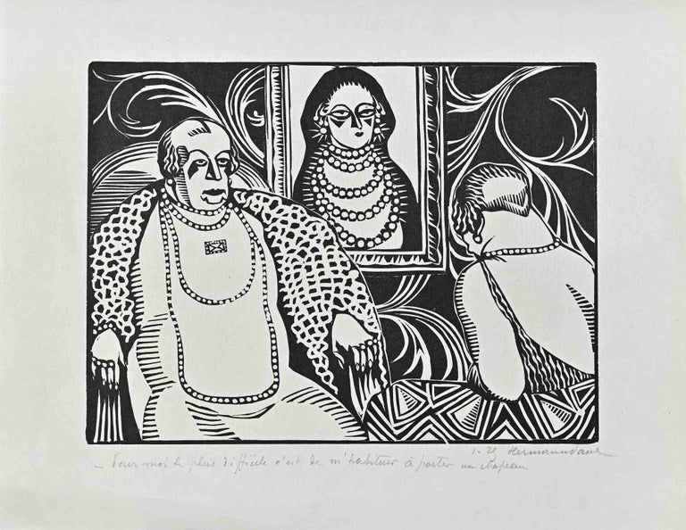 Hermann Paul - The Meeting - Original Drawing by Hermann Paul - Early ...