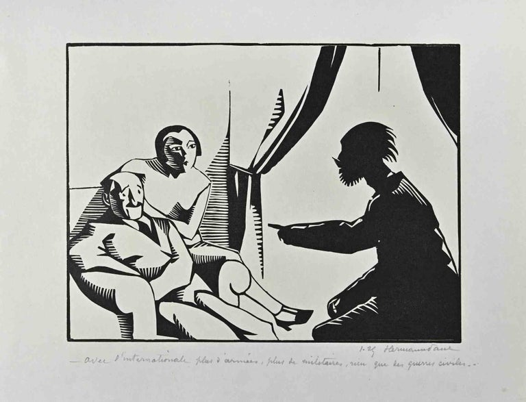 Hermann Paul - The Visit - Original Drawing by Hermann Paul - Early ...