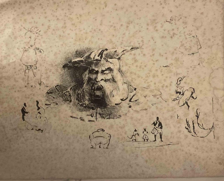 Eugene Le Poittevin - Satiric Figures - Drawing by Eugene le Poittevin ...