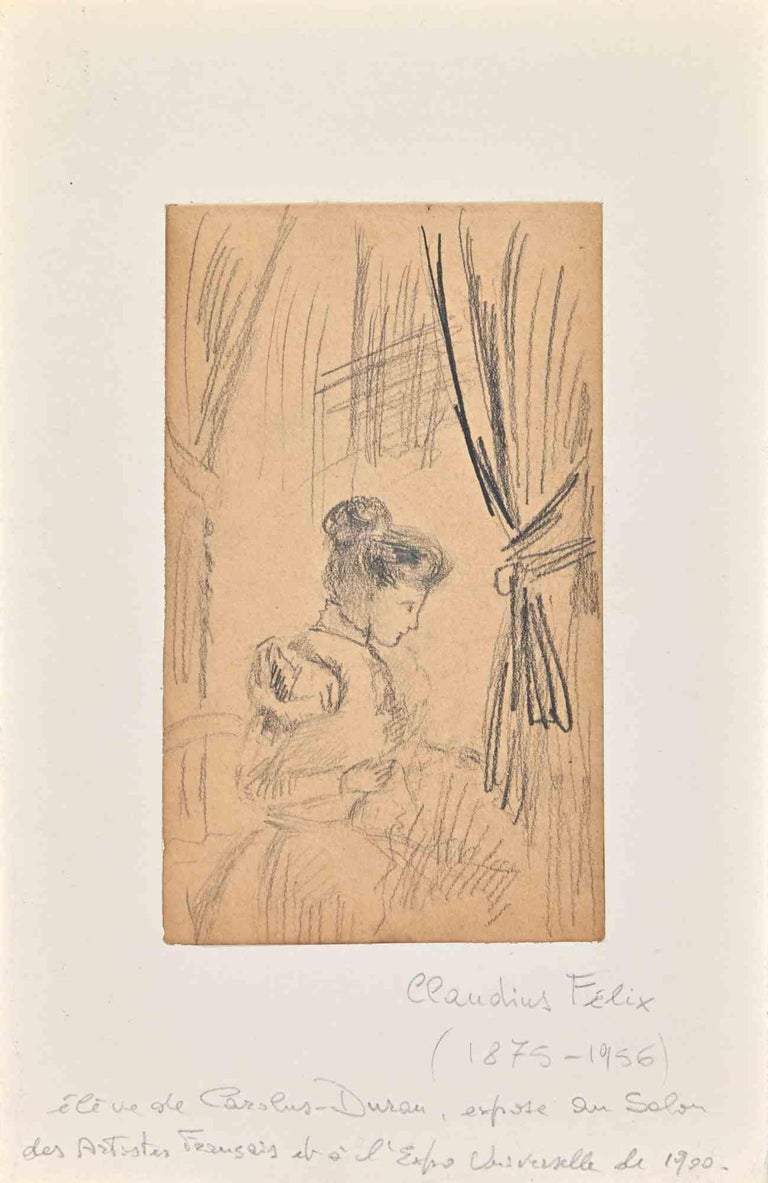 Claudin Felix - Woman in an Interior - Drawing by Claudin Felix - 1890 ...