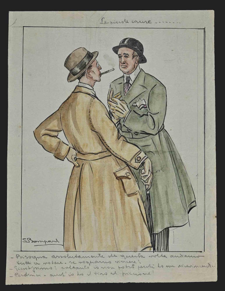 Luigi Bompard - Elite Discourse - Drawing by Luigi Bompard - 1920s For ...