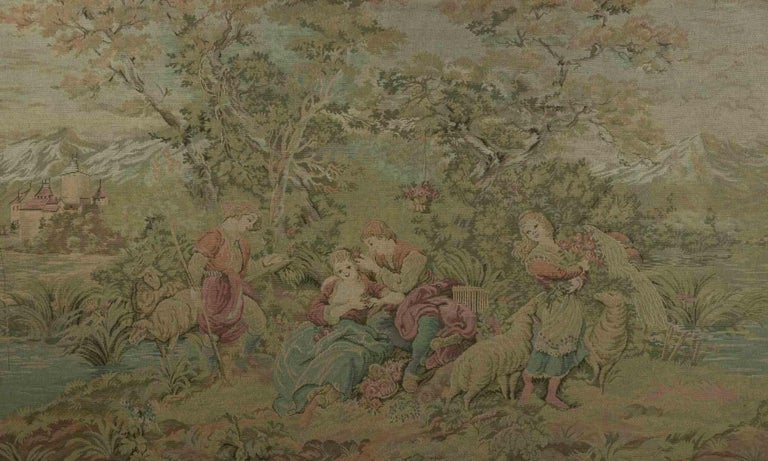 Jacques Bethand - Bucolic Scene - Original Mixed Coloured Tapestry ...