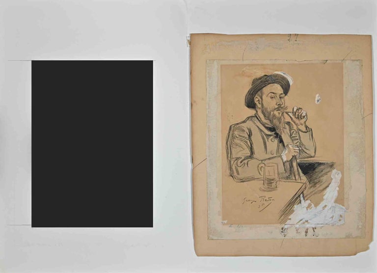 Georges Redon - Pipe Man - Drawing by G. Redon - 1895 For Sale at 1stDibs