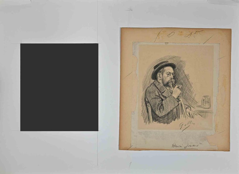 Georges Redon - Pipe Man - Drawing by G. Redon - 1895 For Sale at 1stDibs